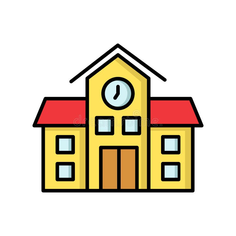 School Building Icon Vector Design Template in White Background Stock ...