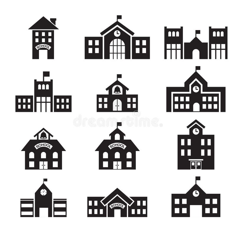 School Building Outline Stock Illustrations – 11,102 School Building ...