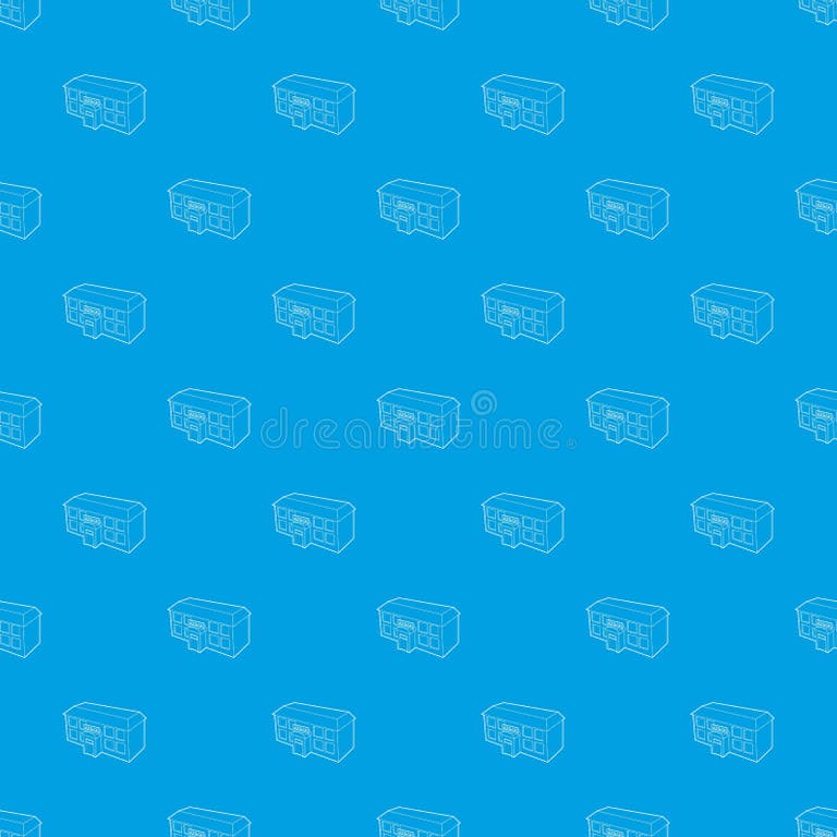 School Building Pattern Vector Seamless Blue Stock Vector ...