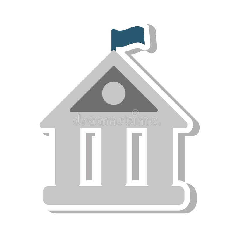 School Building Place Isolated Icon Stock Vector - Illustration of ...