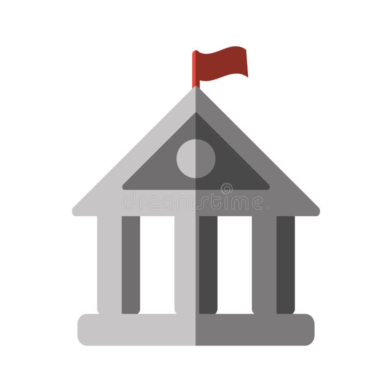 School Building Place Isolated Icon Stock Vector - Illustration of ...