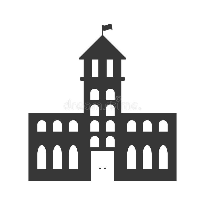 School Building Place Isolated Icon Stock Vector - Illustration of ...
