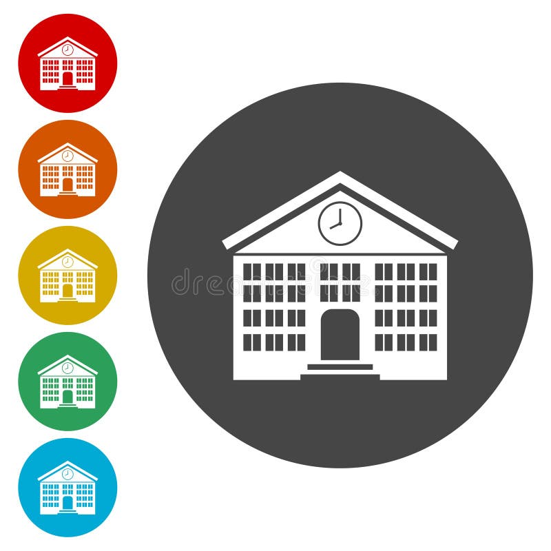 School building sticker stock vector. Illustration of vector - 67500245