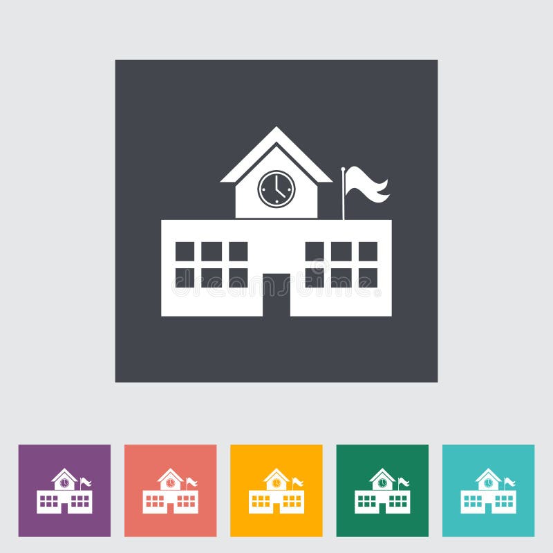 School building stock vector. Illustration of icon, button - 89760469