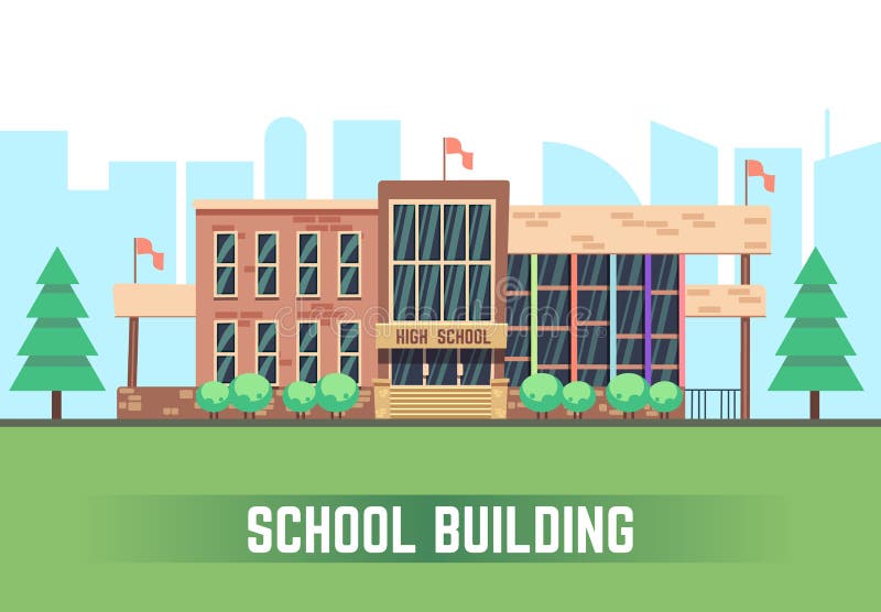 School Building. Vector Flat Education Concept Stock Vector ...