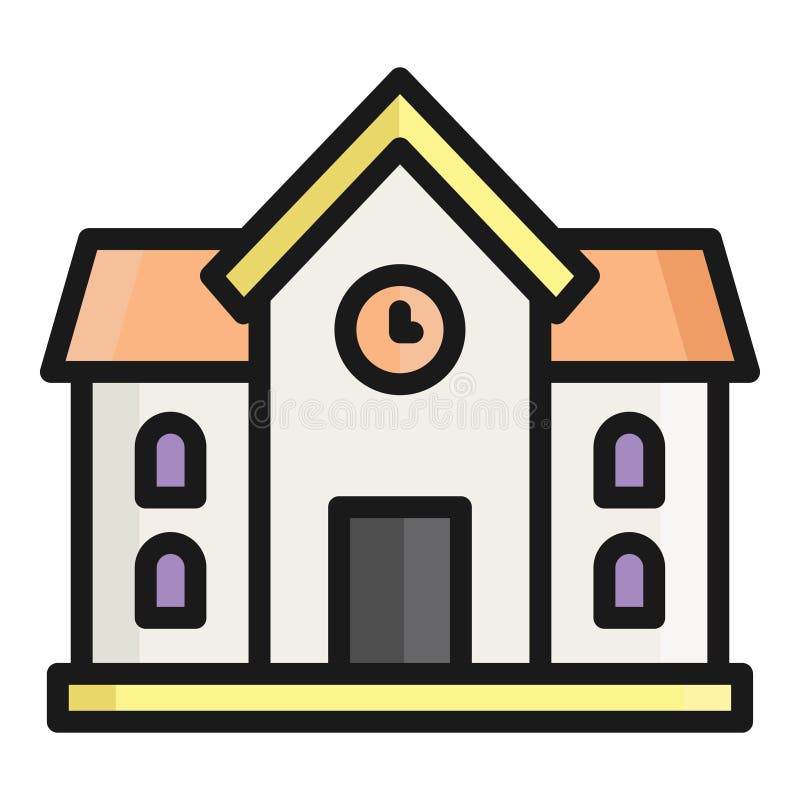 School Building Vector Flat Icon, School and Education Icon Stock ...