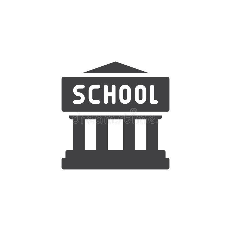 School Building Vector Icon Stock Vector - Illustration of exterior ...
