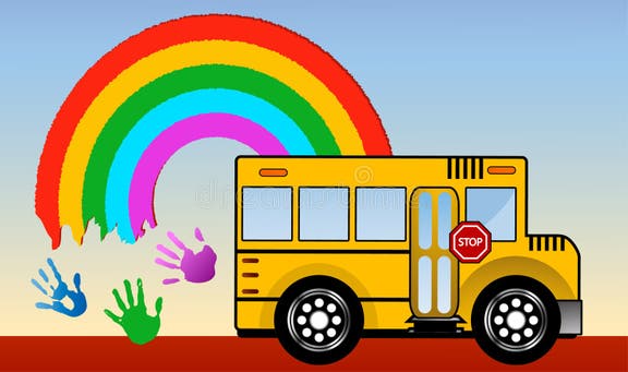 School Bus Rainbow Stock Illustrations – 345 School Bus Rainbow Stock ...