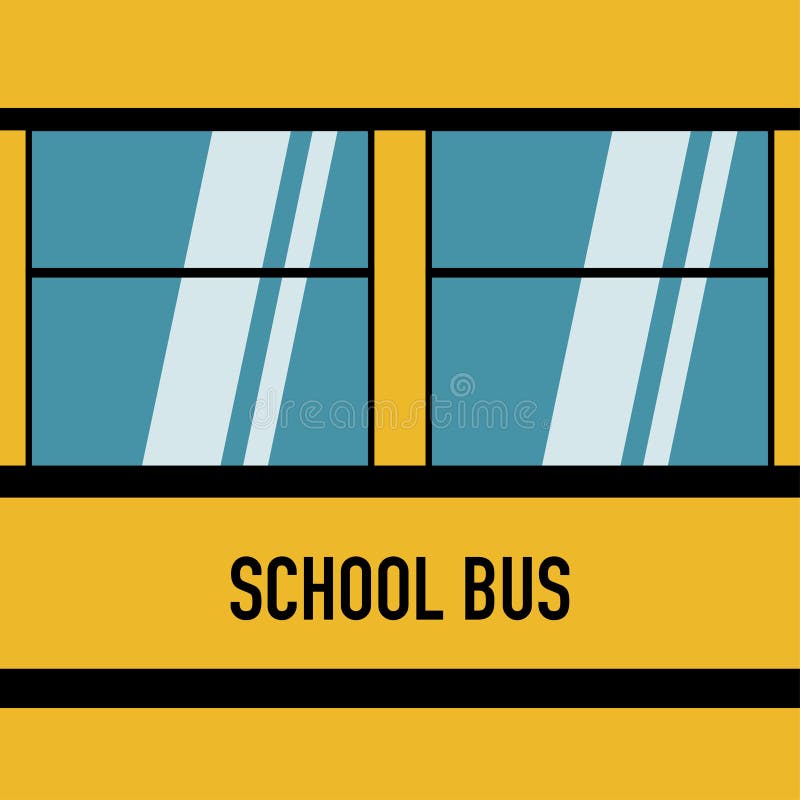 School Bus American Blue Windows Flat Design Stock Vector ...