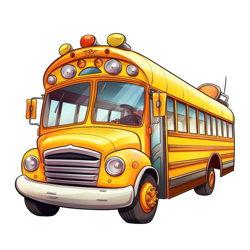 School Bus, Back To School Cartoon Style High Quality Ai Image ...