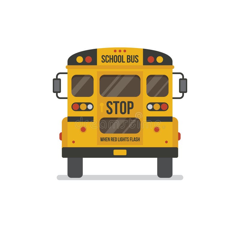 School Bus Flat Illustration Stock Vector - Illustration of vehicle ...