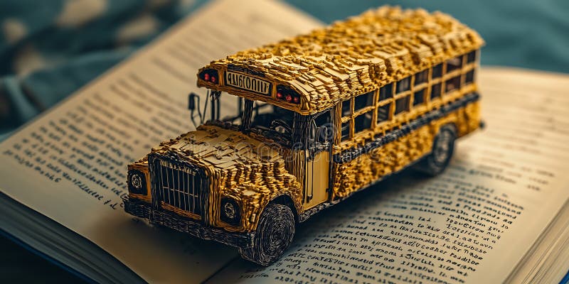 School Bus on Book Education Learning Childhood Background Wallpaper ...