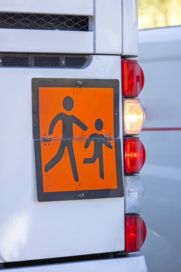 School Bus Caution Sign stock image. Image of europe - 394374741