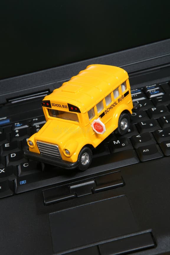School Bus on Computer stock photo. Image of miniature - 2498756