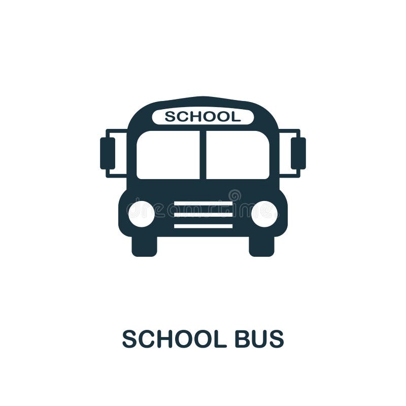 School Bus Icon. Monochrome Style Icon Design from School Icon ...