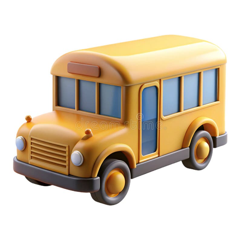 School Bus 3D Illustration stock illustration. Illustration of school ...