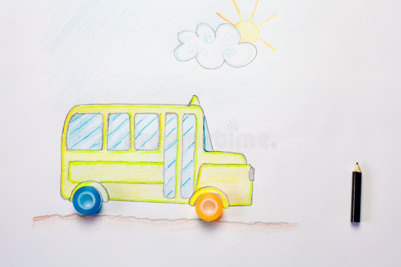 School bus sketch stock photo. Image of vehicle, school - 261239622