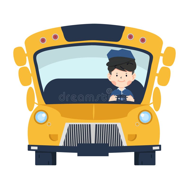 School Bus Driver Vector Cartoon Stock Illustration - Illustration of ...