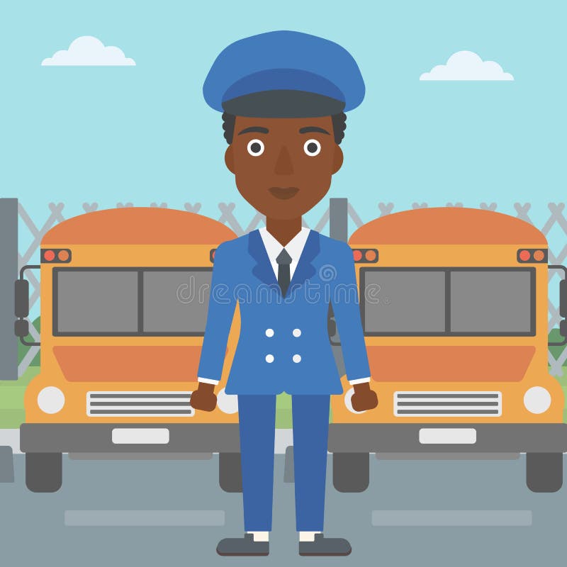School Bus Driver Vector Illustration. Stock Vector - Illustration of ...