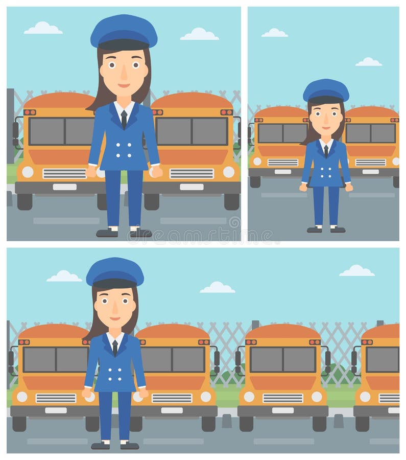 School Bus Driver Vector Illustration. Stock Vector - Illustration of ...