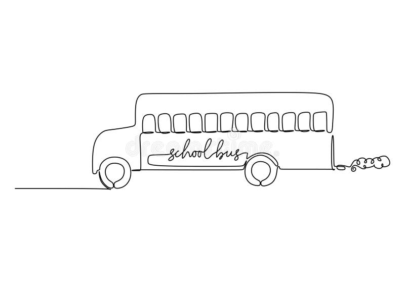 School Bus Line Drawing Stock Illustrations – 1,794 School Bus Line ...