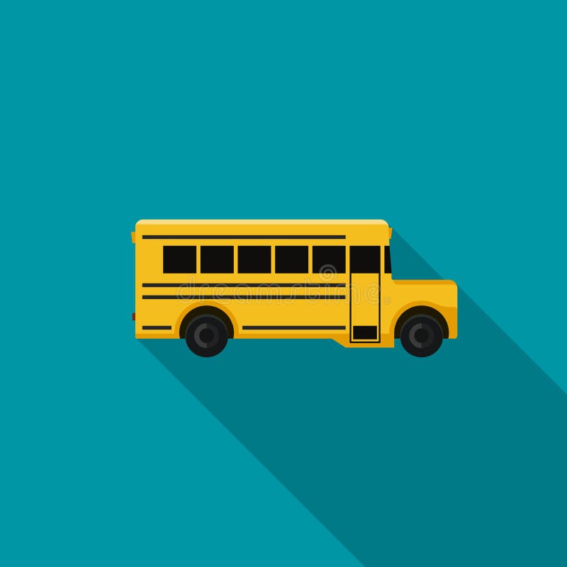 School bus flat icon stock vector. Illustration of transport - 89537984