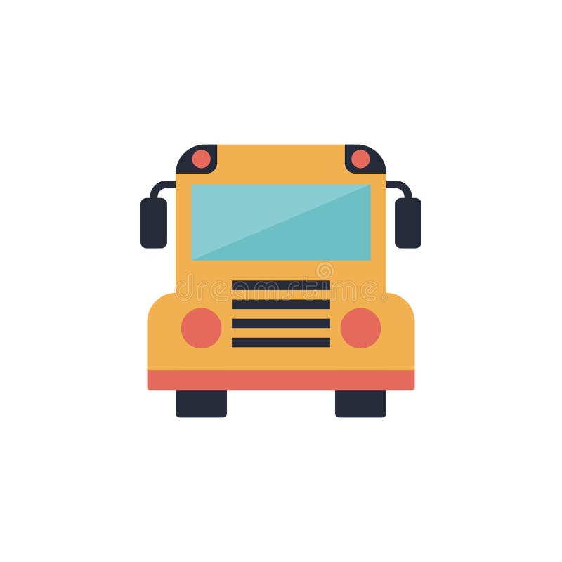 School Bus Flat Icon. Vector Illustration Stock Vector - Illustration ...