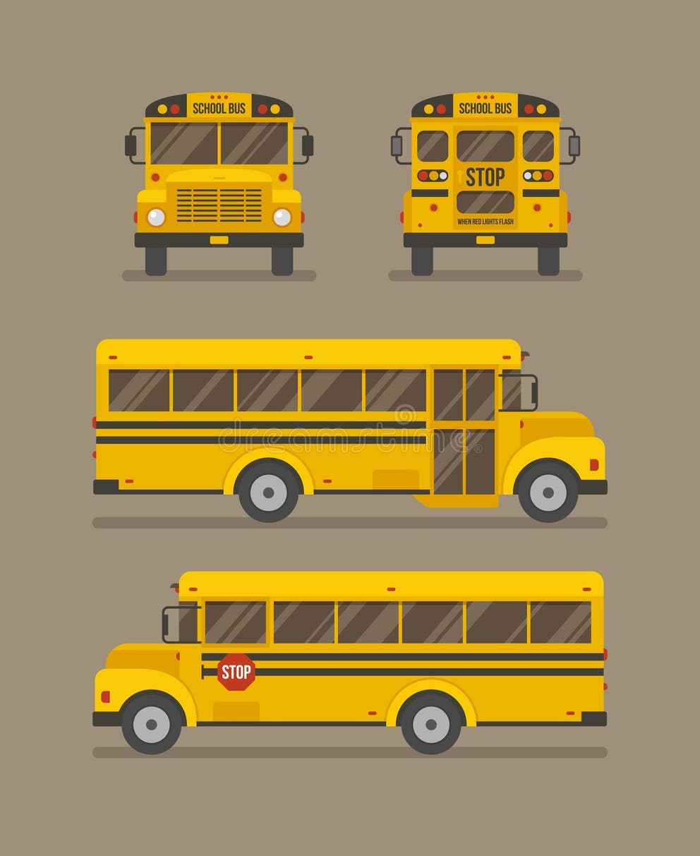 School Bus Side Front Back Stock Illustrations – 423 School Bus Side ...