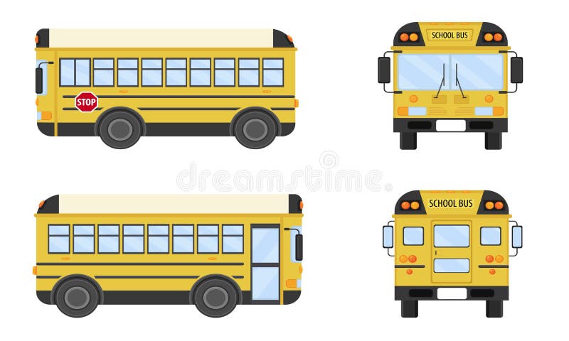 School Bus Front Side Views Stock Illustrations – 14 School Bus Front ...
