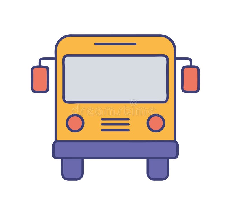 School Bus Front View Icon stock vector. Illustration of cartoon ...
