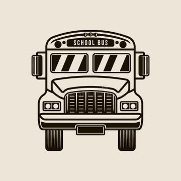 School Bus Front View Vector Object or Graphic Design Element, Simple ...