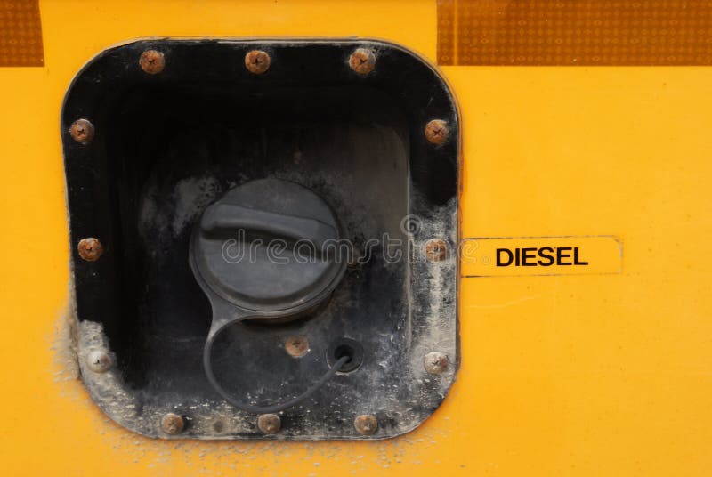 School Bus Fuel Cap stock photo. Image of diesel, education - 79550876