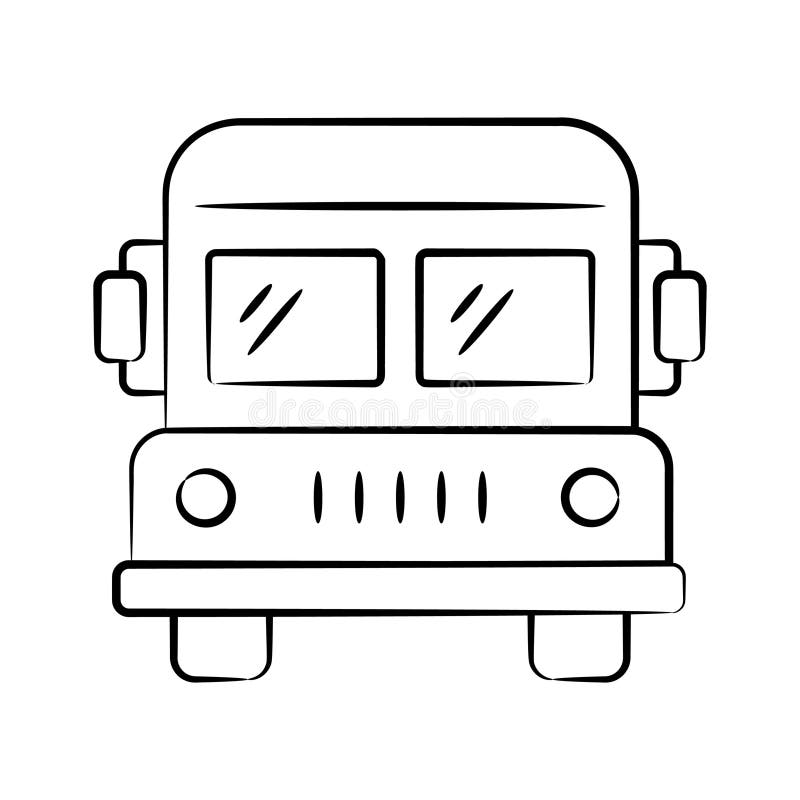 School Bus Hand Drawn Icon is Ready for Premium Use Stock Illustration ...