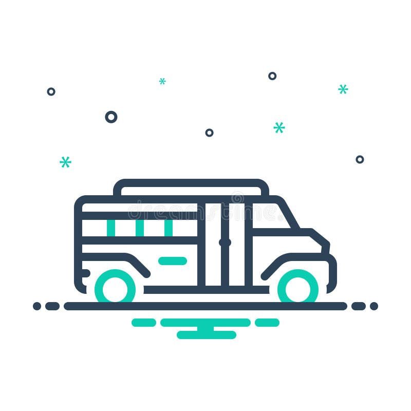 Mix Icon for School Bus, School and Student Stock Illustration ...