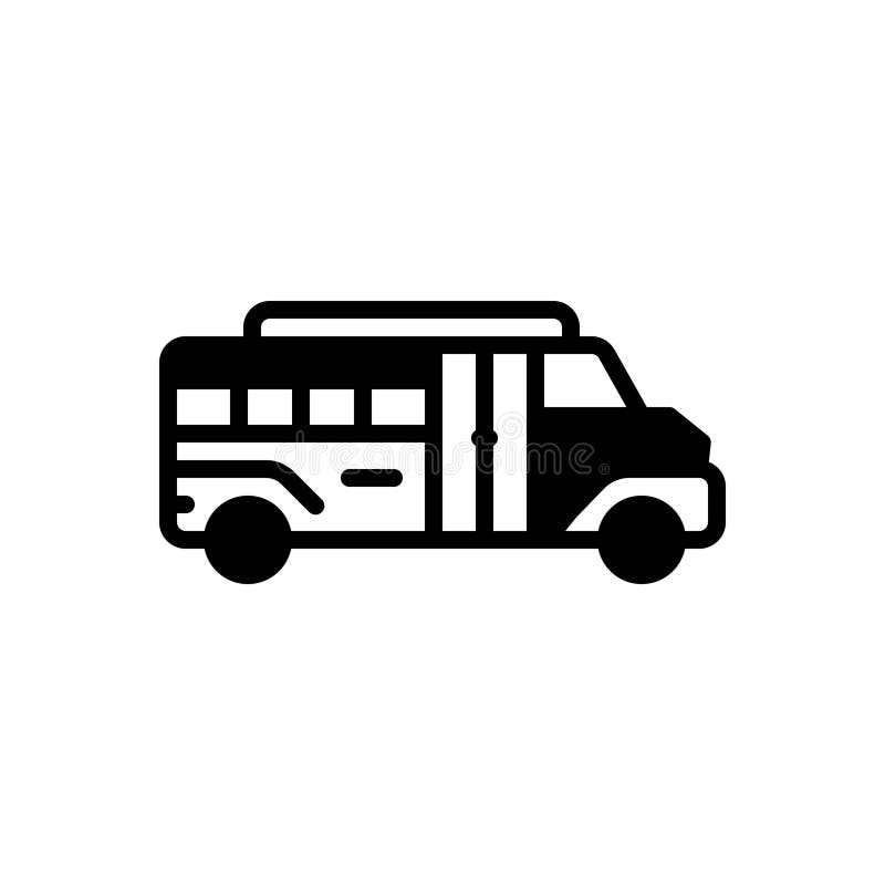 Black Solid Icon for School Bus, School and Vehicle Stock Vector ...