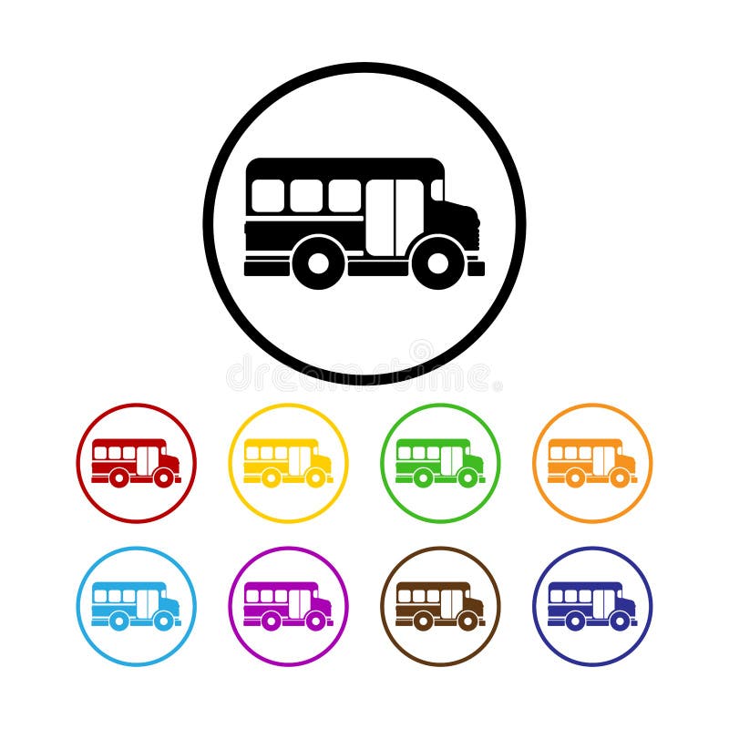 School bus icon stock vector. Illustration of education - 254736809