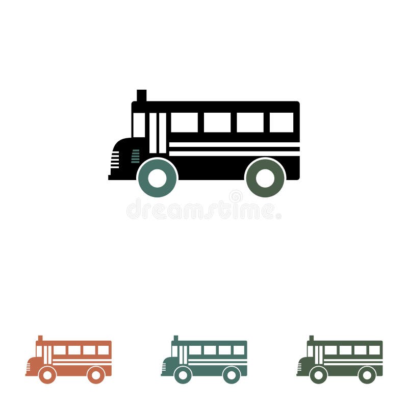 School Bus Icon Isolated on White Background Stock Vector ...