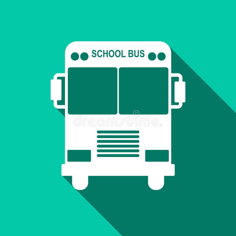 School Bus Icon with Long Shadow. Stock Vector - Illustration of tour ...