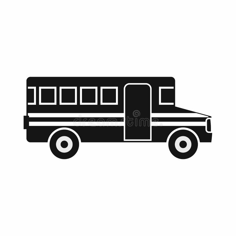 School Bus Icon, Simple Style Stock Vector - Illustration of elementary ...