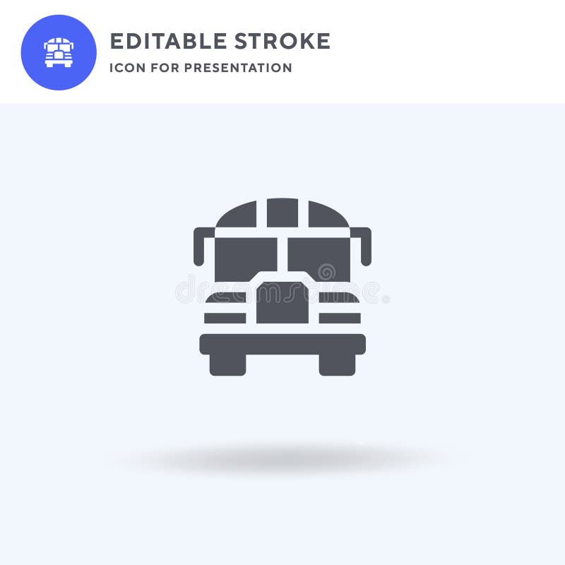 School Bus Icon Vector, Filled Flat Sign, Solid Pictogram Isolated on ...