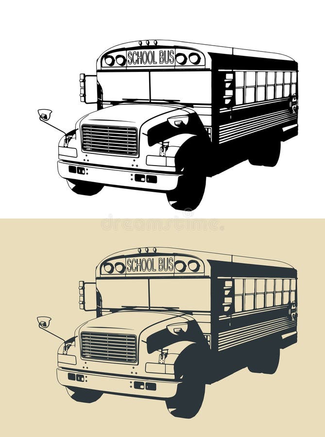 School bus illustrations stock vector. Illustration of service - 335651725