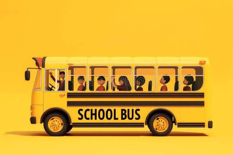 School Bus Isolated on Transparent Background - Generative AI Stock ...
