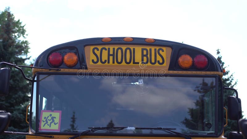 School Bus Lettering, School Bus Sign. Stock Footage - Video of trip ...