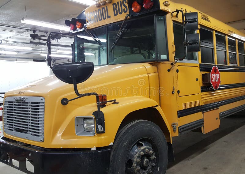 School Bus Maintenance Garage Stock Photo - Image of parking, training ...