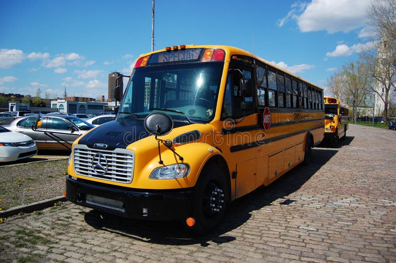 School Bus in Montreal editorial stock image. Image of public - 16640674