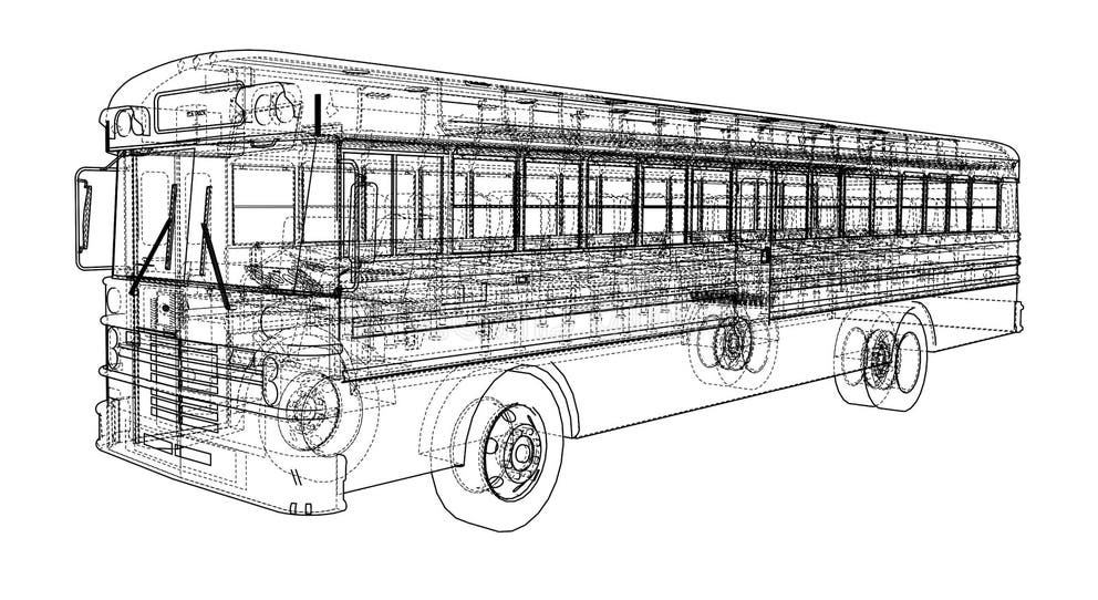 Blueprint School Bus Stock Illustrations – 79 Blueprint School Bus ...