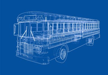 Blueprint School Bus Stock Illustrations – 88 Blueprint School Bus ...