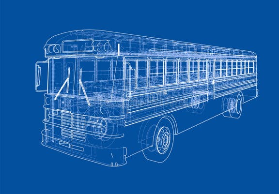 Blueprint School Bus Stock Illustrations – 88 Blueprint School Bus ...