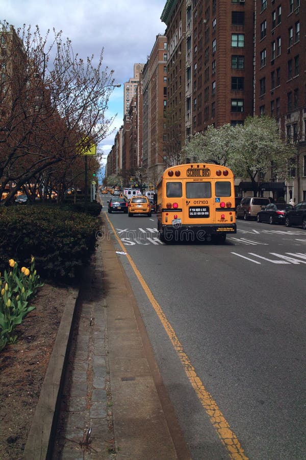School Bus Park Avenue New York USA Editorial Stock Photo - Image of ...