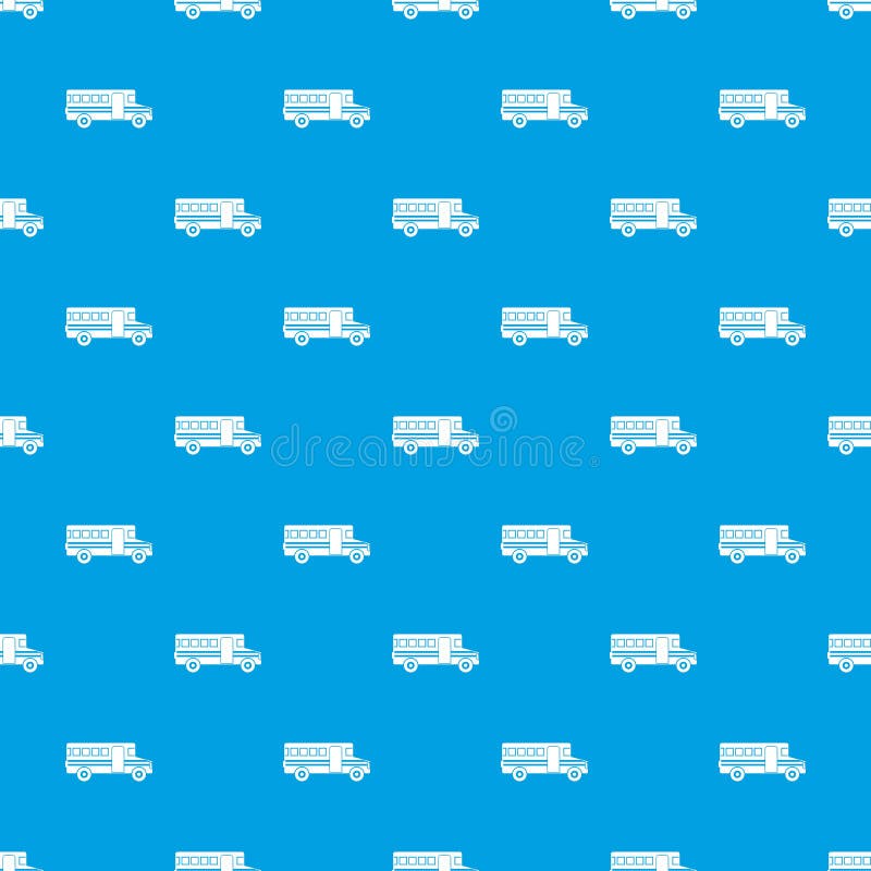 School Bus Pattern Seamless Blue Stock Vector - Illustration of ...